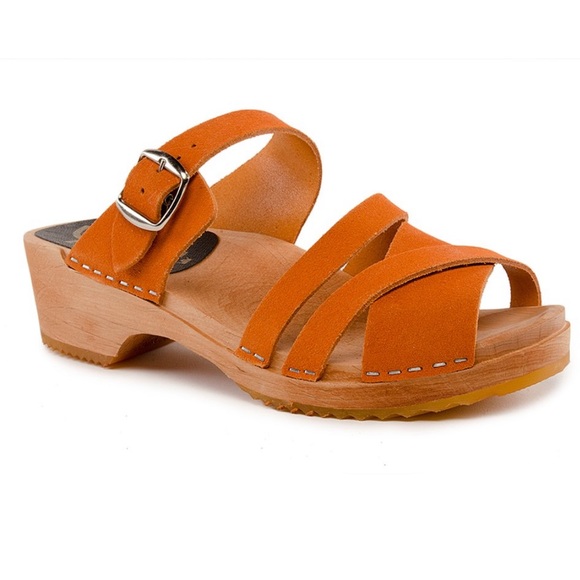 Cape Clogs | Shoes | Cape Clogs Orange Pia Leather Sandals Womens Eu ...